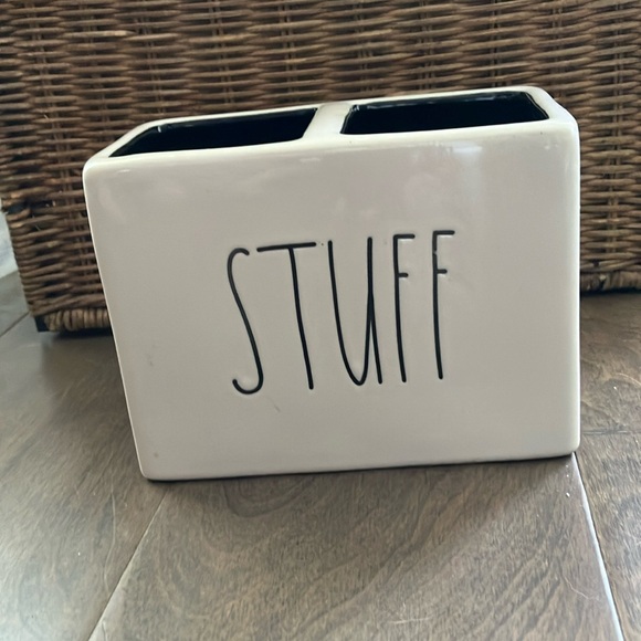 Rae Dunn | Office | Rae Dunn White Ceramic Divided Organizer Stuff ...